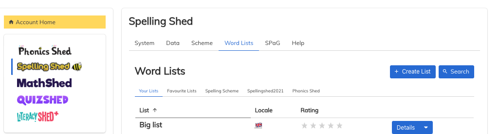 How to create your own spelling list